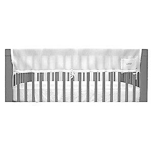 BreathableBaby Breathable Mesh Crib RailGuard Teething Cover — White — 51” Long Panel (1) — Fits Most Full-Size Cribs (Does Not Fit Mini Cribs) — Use with Coordinating Short Panels for Extra Coverage
