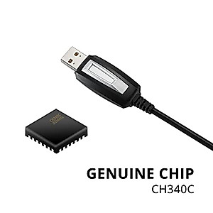 Radioddity PC002 USB Programming Cable CH340 Chip, 2-Pin K Plug, Plug and Play, Compatible with Windows 7, 8, 9, 10, 11, GM-30 GS-5B BaoFeng UV-5X UV-5R BF888S BF-F8HP Two Way Radios