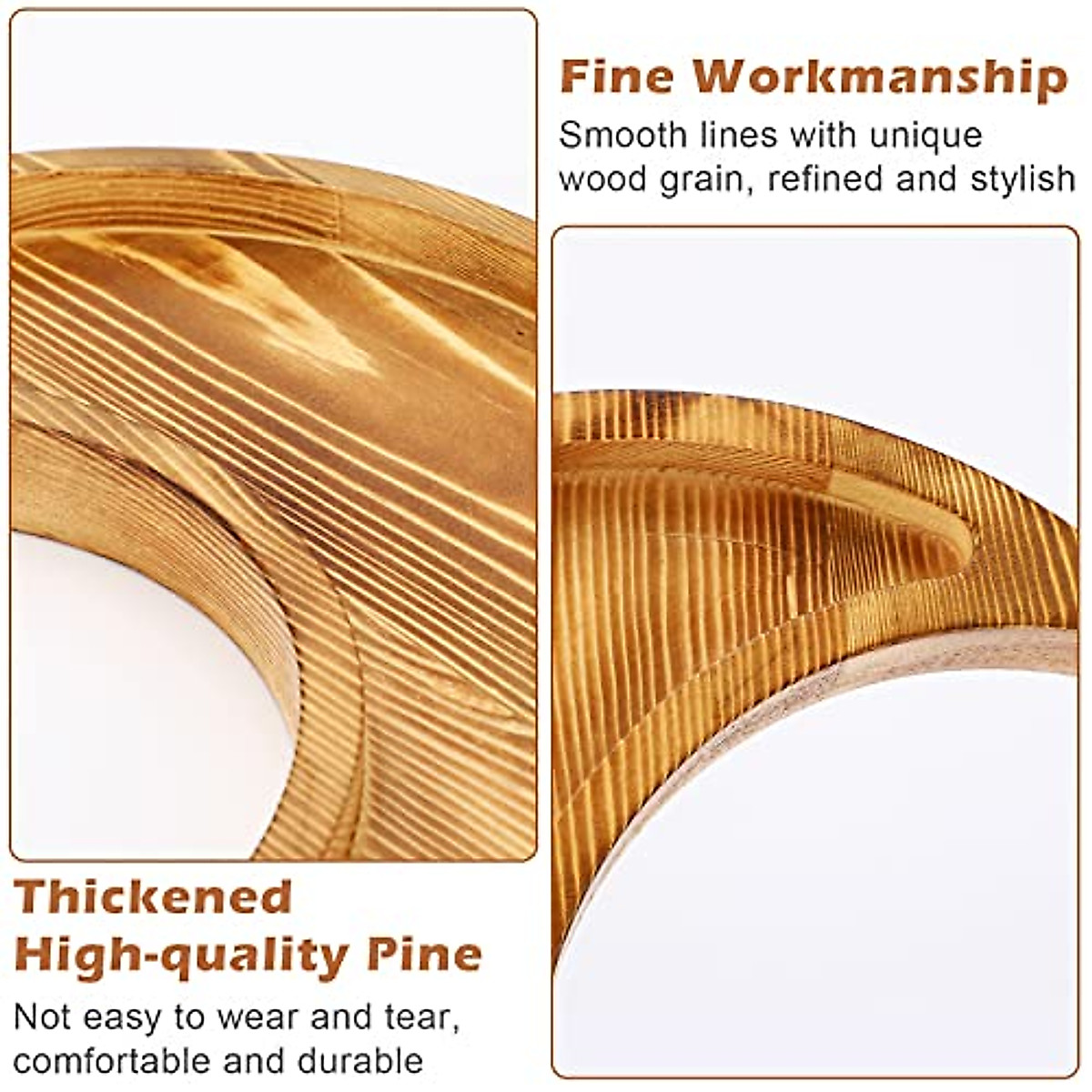 BestFire Moon Tray with Round Tray Crystal Holder Display Moon Tray Crystal Holder Wooden Crystal Organizer Essential Oil Dish for Rings & Jewelry -Mother's Day, Valentine's Day Gifts (Light brown)