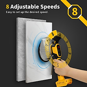 HUICCN Cordless Tile Vibration Leveling Machine for Dewalt 20V Battery, Portable Tile Vibrator Tool with 8 Adjustable Speed Digital Display for Floor Wall (Battery Not Included)