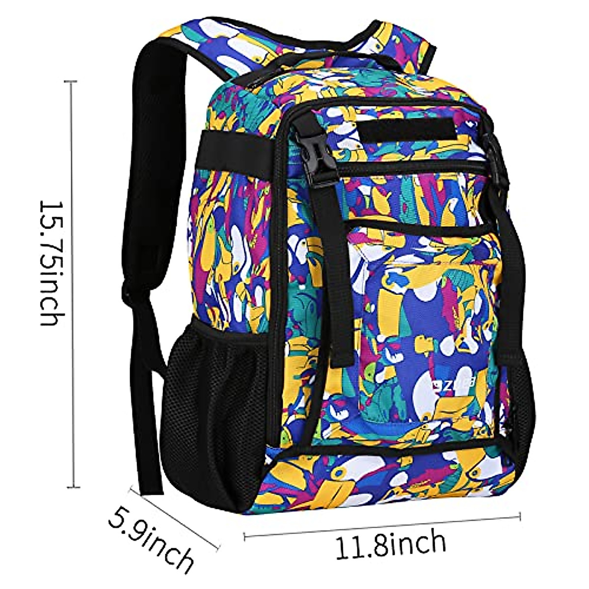 ZOEA Baseball Bat Bag Backpack, T-Ball & Softball Equipment & Gear for Youth, Large Capacity Holds 2 Bats, Helmet, Gloves, Cleats, Helmet Holder and Includes Fence Hook (Purple)