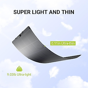 ALLPOWERS SF200 Flexible Solar Panel 200W 32V IP68 Monocrystalline Solar Modules Bendable Semi-Flexible Mono Solar Panel 200 Watt for RV Roof Boat Cabin Van Uneven Surfaces