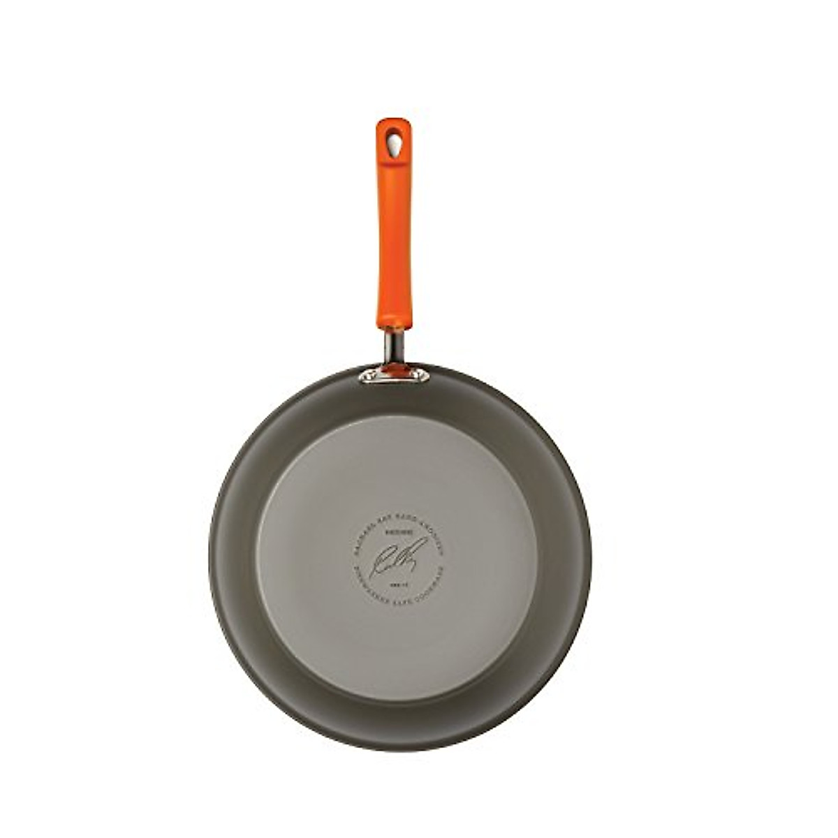 Rachael Ray Brights Hard Anodized Nonstick Frying Pan / Fry Pan / Hard Anodized Skillet - 10 Inch, Gray with Orange Handles