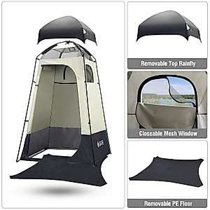G4Free Large Camping Privacy Shelter Tent, Portable Outdoor Easy Set Up Shower Tent Dressing Changing Room with Carry Bag, Camp Toilet (Black)