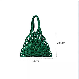 TKFDC Designer Braided Crochet net Bag Women Casual Summer Woven Beach Bucket Tote Bag Purse (Color : D, Size : 22.5 * 26cm)