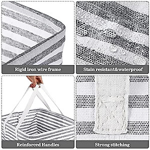 6 Pcs 75l Laundry Hamper Collapsible Laundry Basket Freestanding Laundry Hamper Large Waterproof Clothes Hamper Organizer with Easy Carry Extended Handles for Laundry Room Toys Clothes Storage, Grey