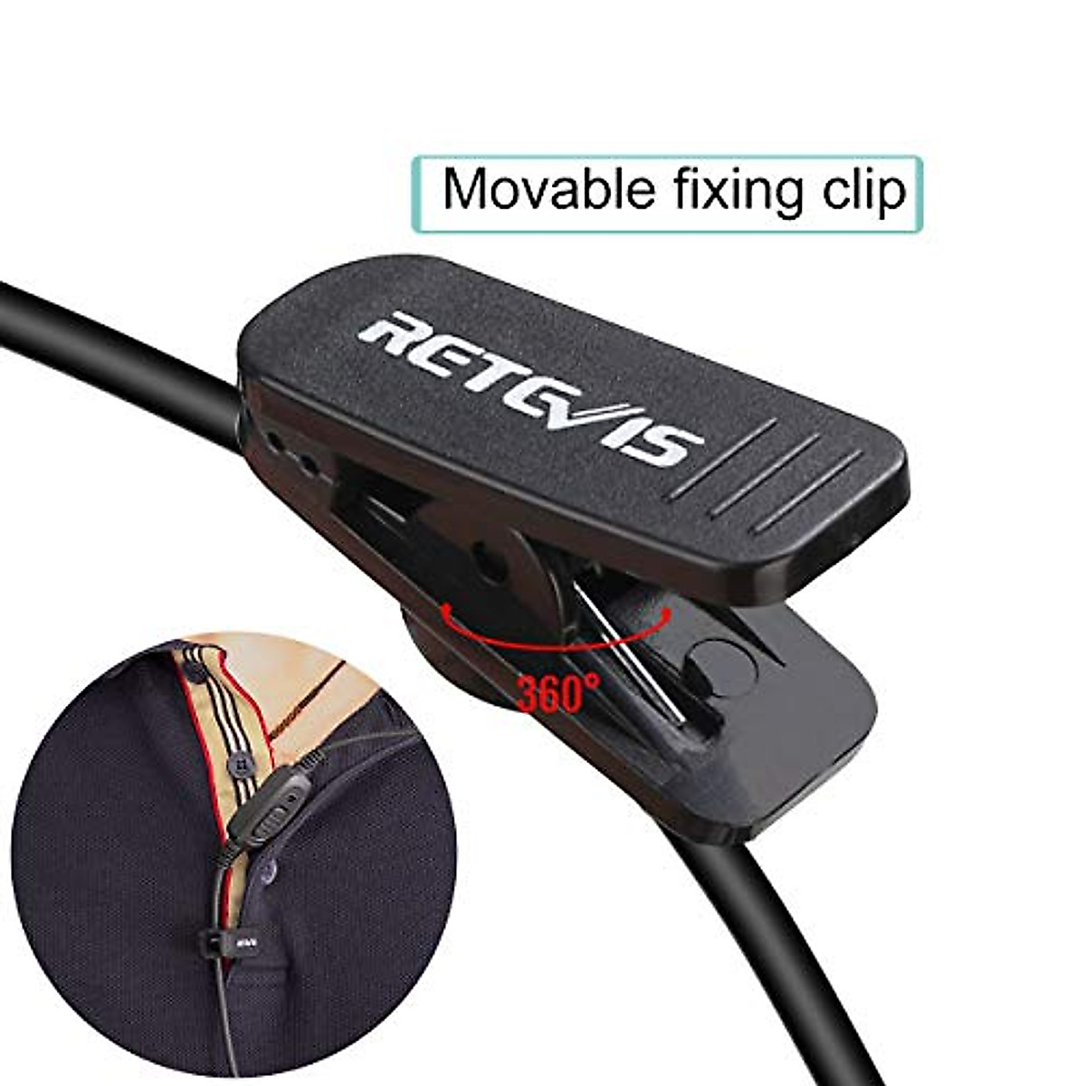 Retevis RT68 Walkie Talkies Earpiece with Mic, 2 pin Soft Earhook Headset Police Earpiece; Compatible with Retevis RT22 RT21 RT68 H-777 RT22S RB29 Baofeng UV-5R 888S pxton eSynic 2 Way Radio(10 Pack)