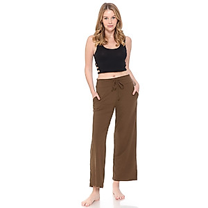 Leggings Depot Women's Fashion Pajama Lounge Pants with Pockets-PJ20-MOCHA-M