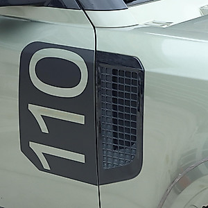 Black & Carbon Fibre Tecture Car Vinyl Decal Front Fender Stickers Section Side Scuttles Compatible for Land Rover Defender 130 110 90 2020 2021 2022 2023 2024 PVC Accessories (for 110, Black)