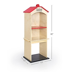 Guidecraft Free Library Exchange Book Stand: 3-Shelf Wooden Storage Bookcase, Classroom Furniture