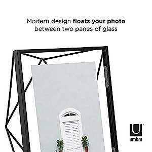 Umbra Prisma Picture Frame, 5x7 Metal Photo Display for Desk or Wall, 5" x 7", Black