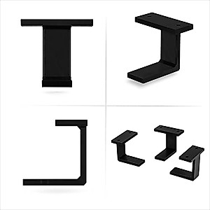 BRAINWAVZ Under Desk Laptop Mount Holder, Adhesive & Screw in, Devices Upto 1.9" Thick for Laptops MacBook Routers Surface iPads Tablets & More (Black)