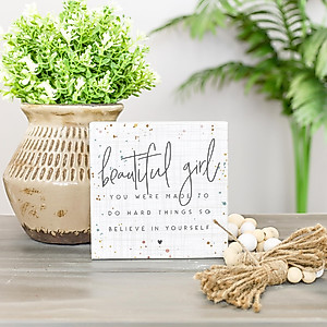 Simply Said, INC Small Talk Squares 5.25" Wood Sign - Believe in Yourself - STS1608