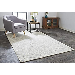 Feizy Rugs - Belfort Collection, Transitional Floral Area Rug - Gray/Ivory 8' x 10'