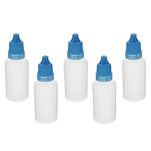 Bettomshin 50Pcs 20ml PE Plastic Squeezable Eye Liquid Dropper Bottles Thin Mouth Lab Reagent Bottle Liquid Sample Seal Sample Storage Translucent Bottle with Blue Cap