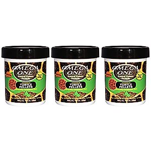 Omega One 3 Pack of Juvenile Turtle Pellets, 3.5 Ounces Each, Floating Food