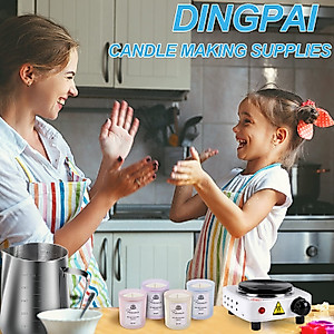DINGPAI Hot Plate for Candle Making, White Color Electric Hot Plate for Melting Wax, Chocolate, Candy and More