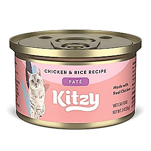 Amazon Brand - Kitzy Pate Canned Cat Food, Chicken and Rice, 3 Oz ( 24 Pack)