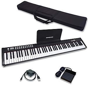 Dulcette DC11 88-Key Portable Piano Keyboard | Built-In Speakers | Semi-Weighted Keys | Sustain Pedal MIDI/USB | Electric Keyboard Piano 88-Keys | Music Stand | FREE CARRYING BAG