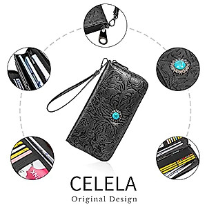 CELELA Womens Wallet for Women Leather Large Capacity Wristlet Clutch Purse Credit Card Holder with RFID Blocking Clearance Items Wallets