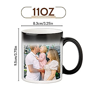 Custom Color Changing Mug, Personalized Magic Mug w/Picture, Text, Name, Taza Personalizada Design Your Own Custom Coffee Mug, Personalized Gifts for Birthday Anniversary Christmas 11oz(Magic Mug)