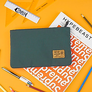 Rough Enough Large Pencil Case Pouch Storage Waterproof Bag with YKK Zipper for Preppy School Student Teen Art Supplies Green We Have Only One Earth Logo