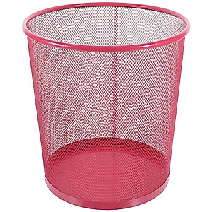 MAGICLULU Mesh Waste Basket Round Trash Can Open Top Wastebasket Recycling Bins Garbage Waste Basket for Home Office Workspace Red