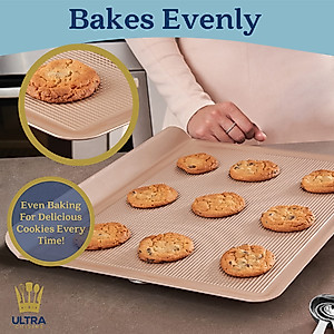 Ultra Cuisine Cookie Slider Sheet Pan - Nonstick for Even Baking - Textured Baking Pan - Warp and Scratch Resistant - Easy Food Release - Simple Cleaning - Nonstick Sheet Pan - food sheet - 15x13