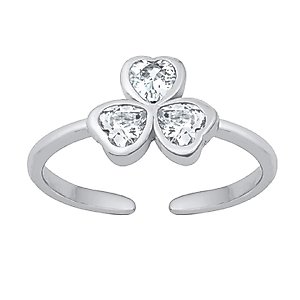 Shamrock Toe Ring 925 Sterling Silver 7mm Three-Leaf Clover Trinity Body Jewelry