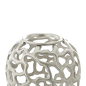 Deco 79 Aluminum Coral Vase, 10" x 10" x 25", Silver