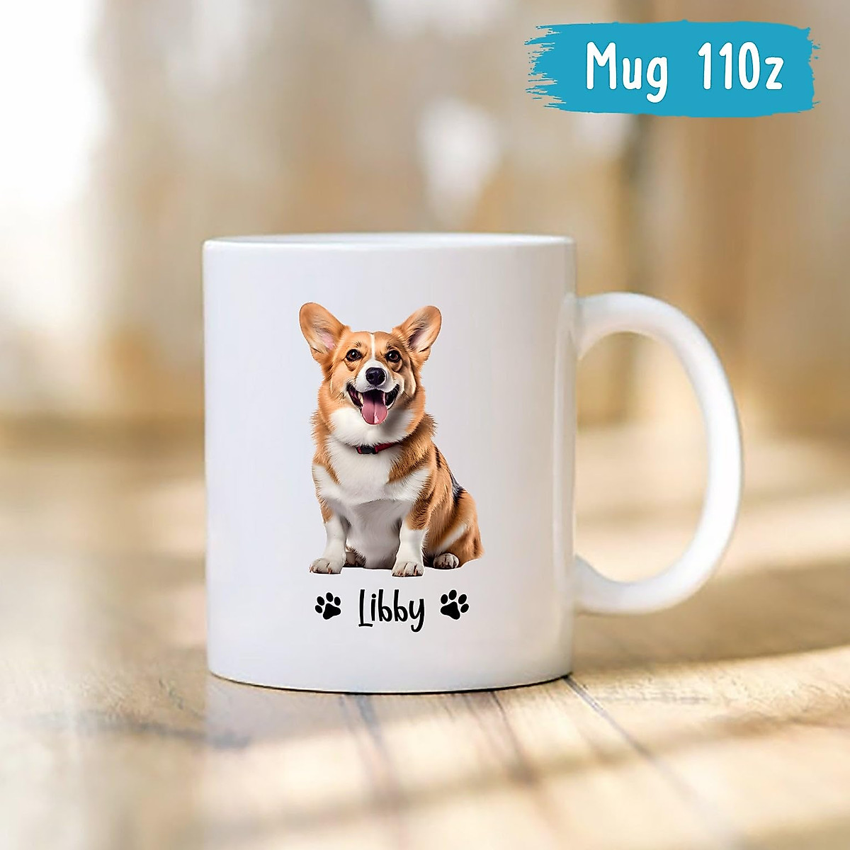 Pembroke Welsh Corgi Customized Name Coffee Mug, Personalized Pembroke Welsh Corgi Coffee Mug Cup Gifts For Mom Dad Dog Lovers, Pembroke Welsh Corgi Owner Gifts For Men Women, Tea Cups 11oz 15oz