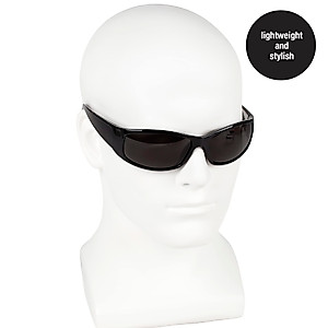 Smith & Wesson® Elite™ Safety Glasses (21303), Smoke Lenses, Black Frame, Unisex Sunglasses for Men and Women (Qty 12)