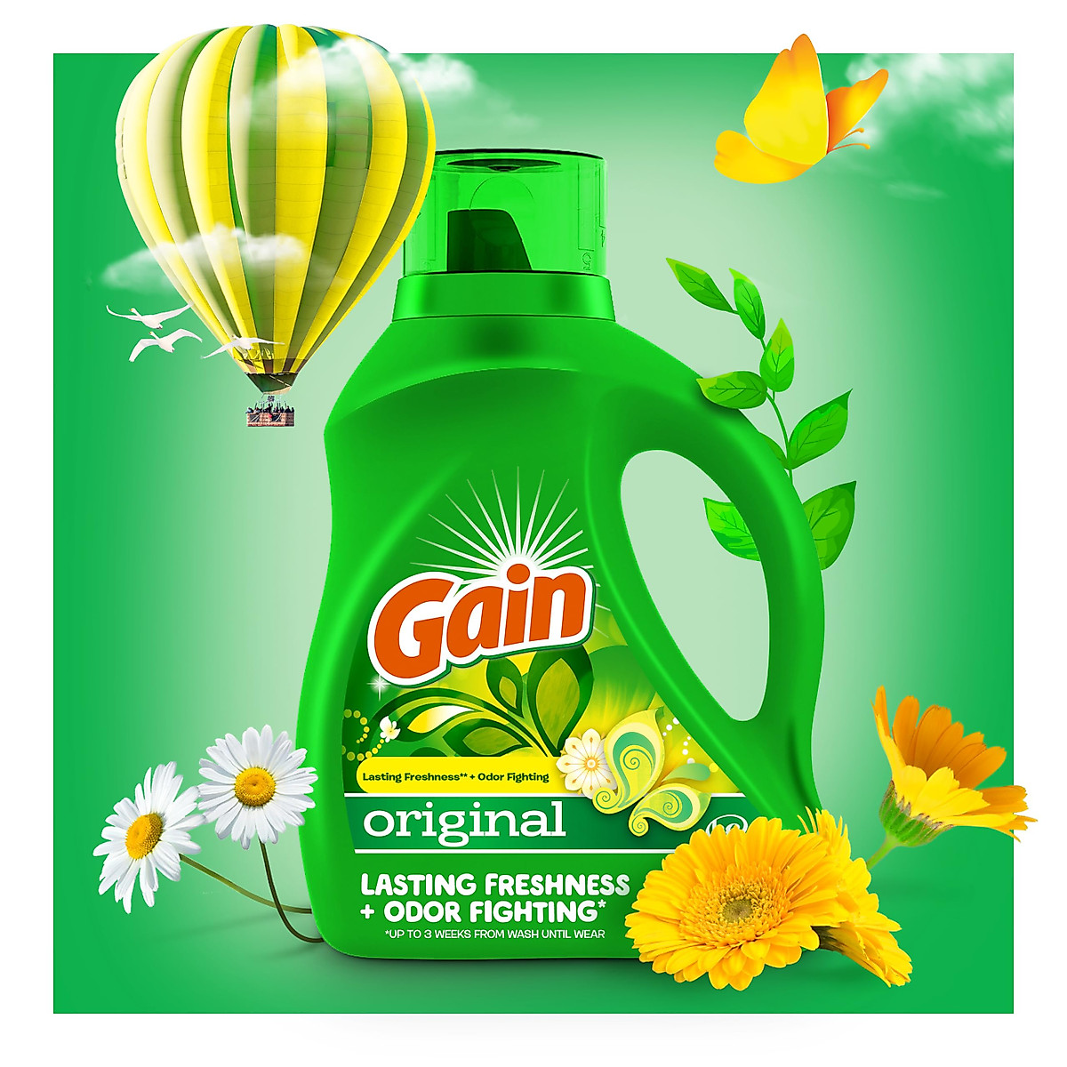Gain + Aroma Boost Liquid Laundry Detergent, Original Scent, 61 Loads, 88 fl oz, HE Compatible
