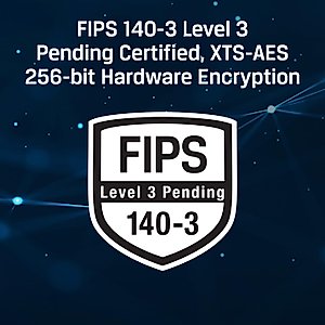 Kingston Ironkey Keypad 200 128GB Encrypted USB | Alphanumeric Keypad | Multi-Pin Access | XTS-AES 256-bit | FIPS 140-3 Level 3 Certified | Brute Force & BadUSB Protection | IKKP200/128GB,Blue