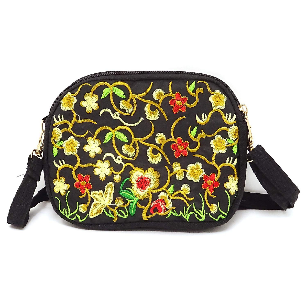 Honbay 1PCS Yunnan Ethnic Style Handmade Embroidered Crossbody Bag Mini Canvas Shoulder Bag