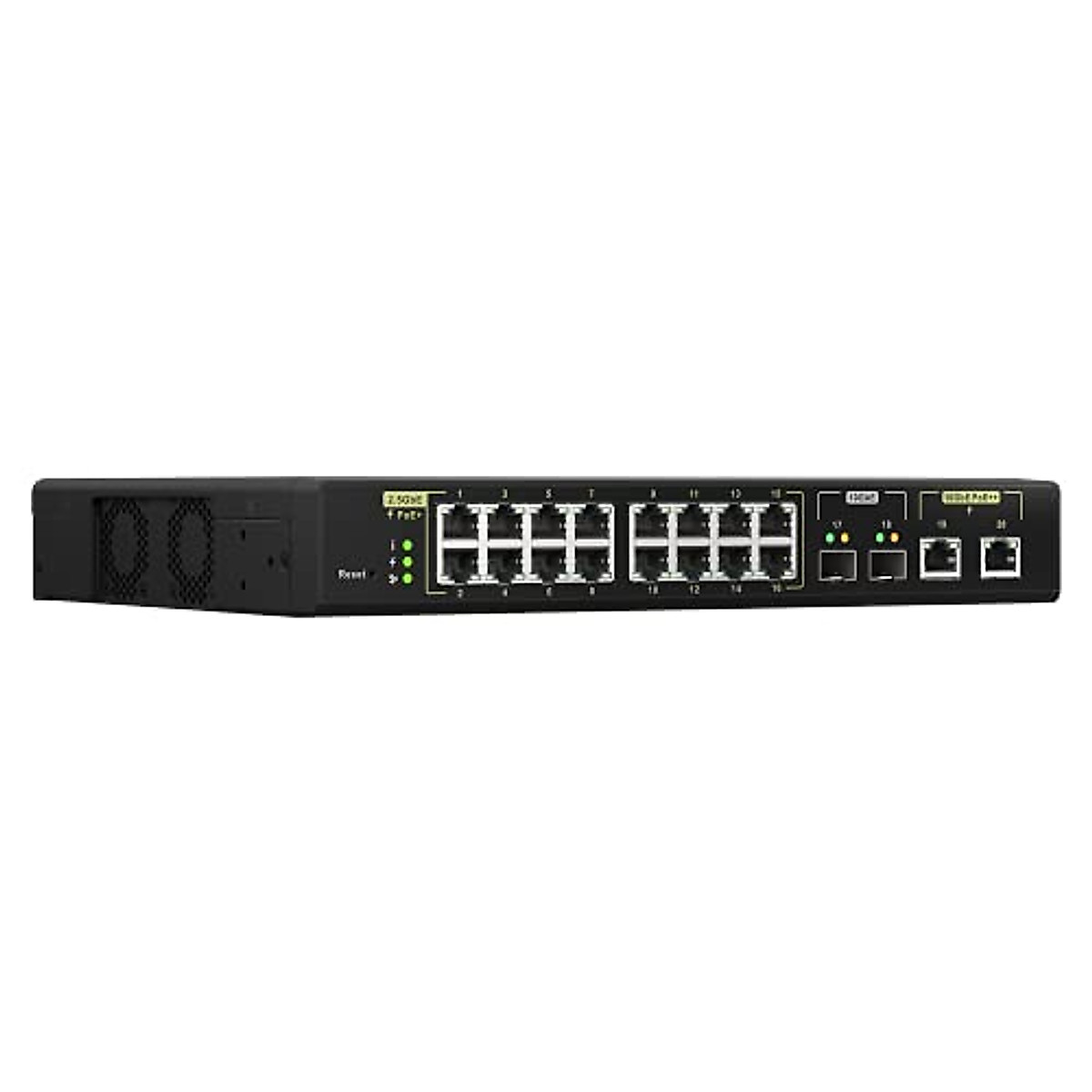 QNAP 20-Port 10GbE PoE++ and 2.5GbE PoE+ Managed Network Switch (QSW-M2116P-2T2S-US). Layer 2, Web Management