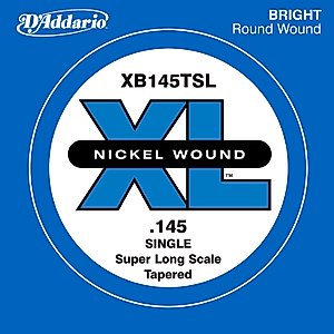 D'Addario XB145TSL Nickel Wound Bass Guitar Single String, Super Long Scale Tapered