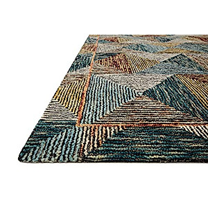 Loloi II Spectrum Collection SPE-01 Lagoon/Spice, Contemporary 7'-9" x 9'-9" Area Rug