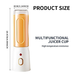 Personal Size Blender for Milkshakes and Smoothies, 15.6 oz Portable Blender, 10 Steel Blades, Cordless Blender, 21000r/min, Multi-Function Blender with 2 Cups, Travel-Friendly - White