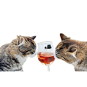 Simply Charmed Halloween Black Cat Magnetic Wine Glass Charms - Wine Magnet Drink Markers Set of 6