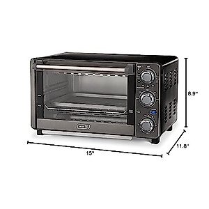 Dash Express Countertop Toaster Oven with Quartz Technology, Bake, Broil, and Toast with 4 Slice Capacity and Pizza Capability – Black