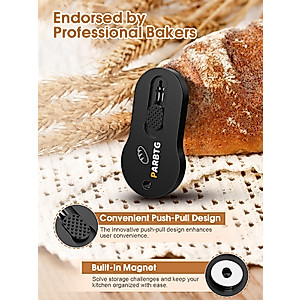 Extractable & Magnetic Bread Lame Dough Scoring Tool, Professional Sourdough Scoring Tool for Sourdough Bread Baking, Bread Making, Bread Scoring Tool with 5 Razor Blades & Scoring Patterns booklet