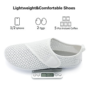 Lisdwde Womens Mens Athletic Hiking Water Shoes Quick Dry Barefoot Beach Walking Kayaking Surfing Training Shoes Mesh White 11-12 Women/9-10 Men