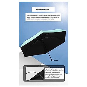 Ultra-light travel umbrella, foldable, ultra-compact and portable, carbon fiber shaft, anti-ultraviolet and windproof umbrella (Pea green)
