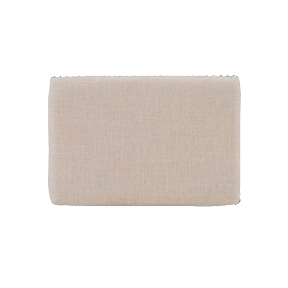 Linon Linen and Dark Backless Claridge Stool, Counter Height, Beige & Dark Walnut