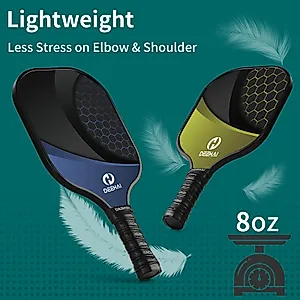 DeeHai Pickleball Paddles 4 Pack- Premium Rackets Fiber Face & Polymer Honeycomb Core Pickleball Set Includes Pickleball Paddles + Pickleball Balls + 1 Bag