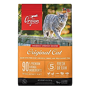 ORIJEN Original Cat, Grain Free Dry Cat Food for All Life Stages, With WholePrey Ingredients, 4lb