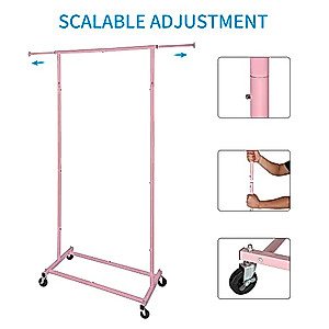 Fishat Pink Double Rod Garment Rack & Simple Garment Rack