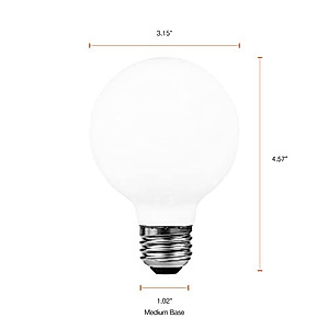LEDVANCE Sylvania Reduced Eye Strain G25 Globe LED Light Bulb, 40W = 4.5W, 13 Year, Dimmable, Frosted, 5000K, Daylight - 6 Pack (41242)
