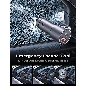 LISEN PD45W&QC24W USB C Car Charger Samsung Car Charger, 3 in 1 Super Fast Charging Adapter